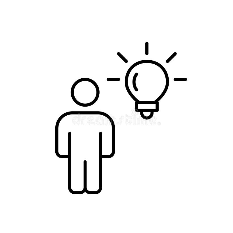 Person and Light Bulb. Creative Approach To Human Resource Management ...