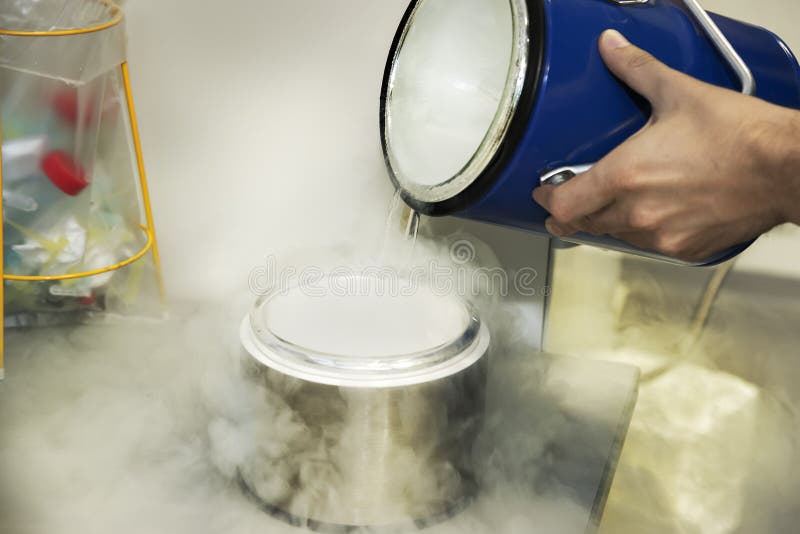 Person with Liquid Nitrogen Stock Photo - Image of medical, cooking ...