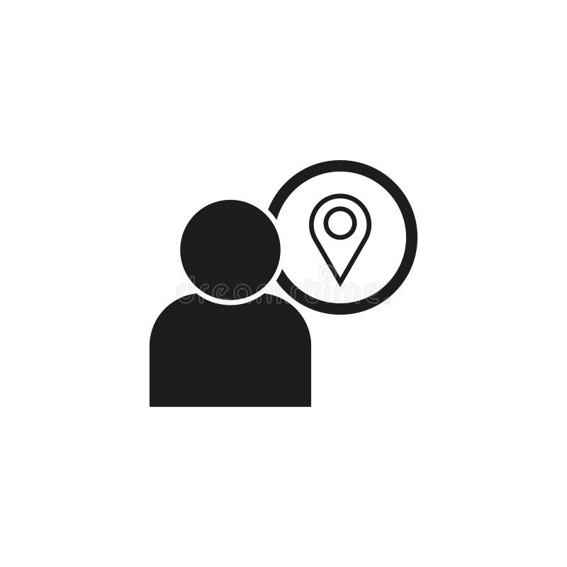 Person Location Icon. GPS Map Vector. Black Silhouette. Navigation ...