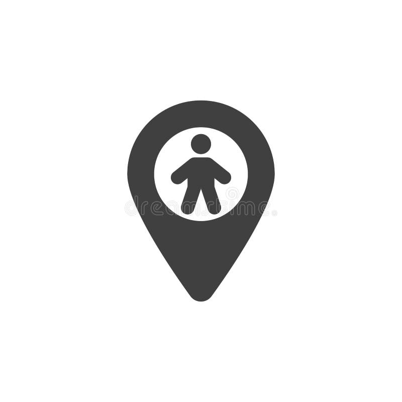 Person Location Vector Fill Outline Icon Design Illustration. Map and ...