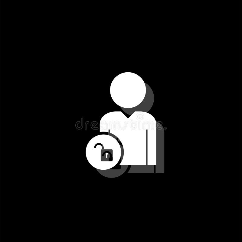 Person lock icon flat stock illustration. Illustration of business ...