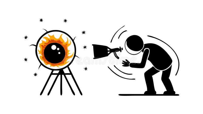 Person Looking through Eye Scanner, Biometric Security, Vector Design ...