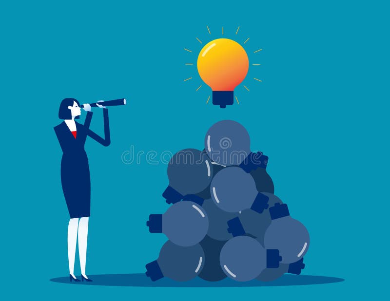 Person Looking and Finding Idea. Develop Project Plan and Strategy ...