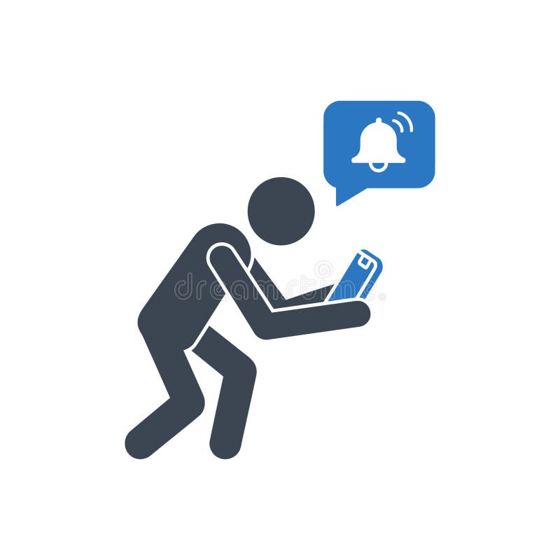 Person Looking at Notification Icon Stock Vector - Illustration of ...