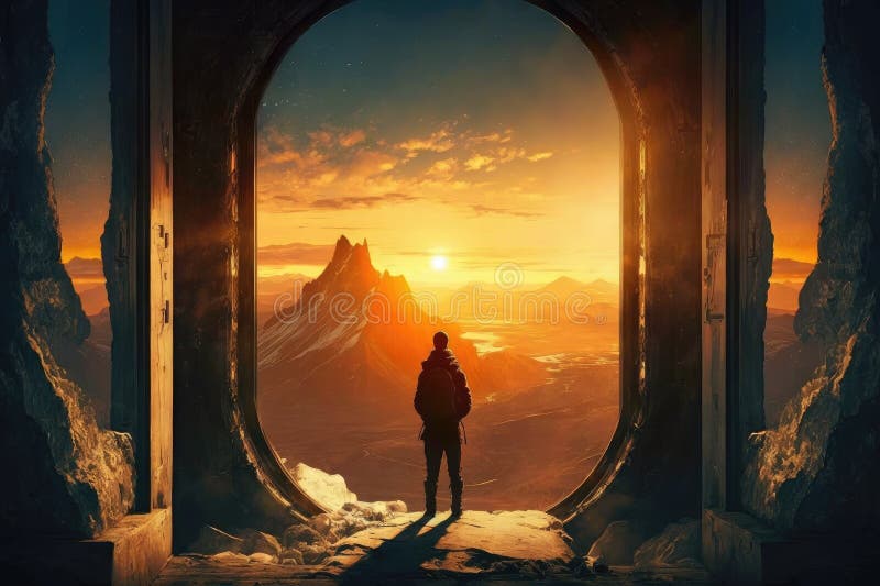 Magnificent View of Mountains with Forest from the Out of Town at Night ...