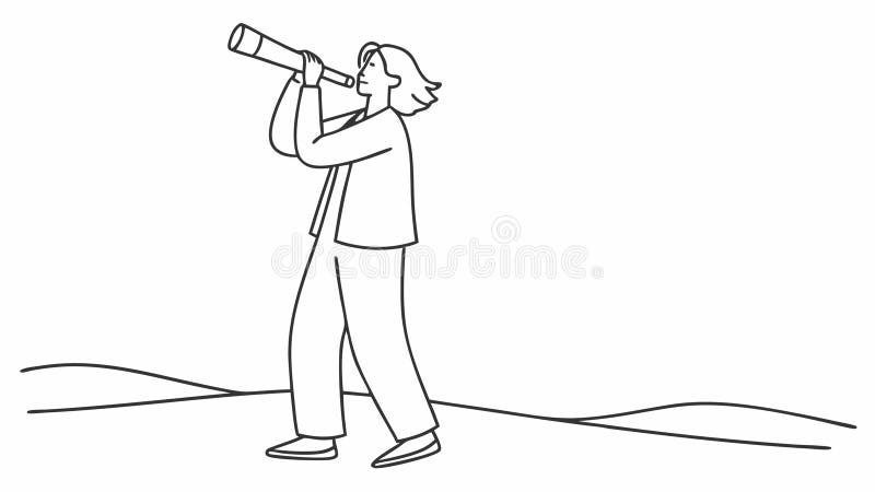 Person Looking Telescope, Discovery Science Vector Art, Vector Design ...