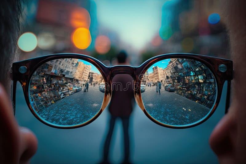 Person, Looking at the World through New Pair of Glasses, Experiencing ...