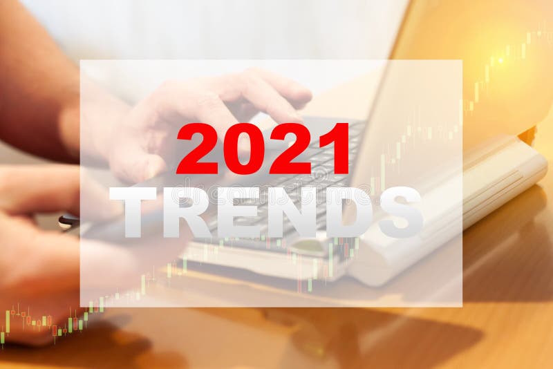 A Person Looks at the Computer Trends for 2021 Stock Photo - Image of ...