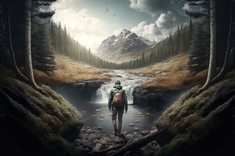 Person, Lost in the Wilderness, Finding Their Way with Help of Source ...