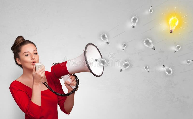 Person with loudspeaker stock photo. Image of loud, grey - 145607076