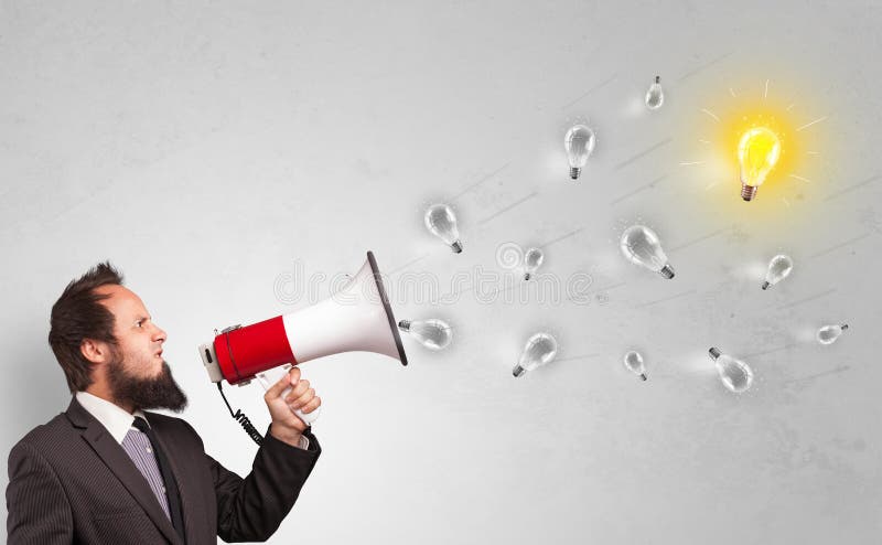 Person with loudspeaker stock photo. Image of energy - 146407494