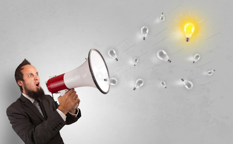 Person with loudspeaker stock photo. Image of person - 158016244