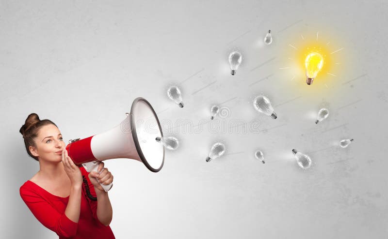 Person with loudspeaker stock image. Image of creativity - 164698775