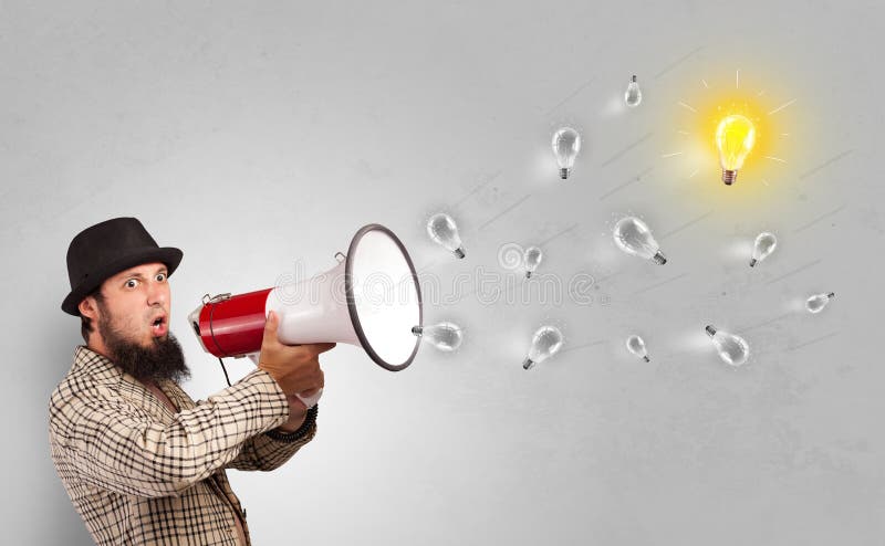 Person with loudspeaker stock photo. Image of marketing - 165908654