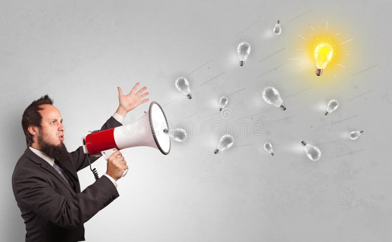 Person with loudspeaker stock image. Image of portrait - 148005221