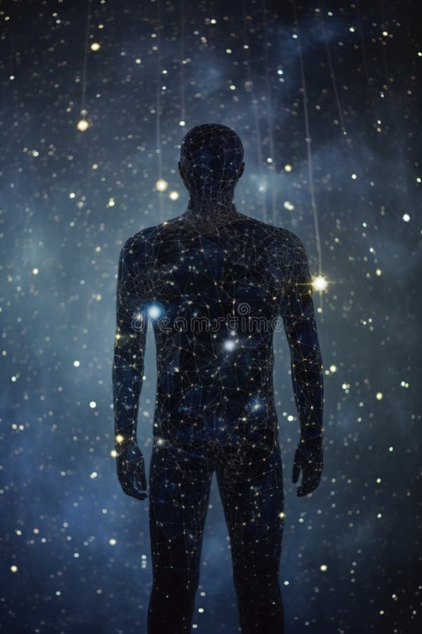 A Person Made of Constellations. Generative AI Stock Photo - Image of ...