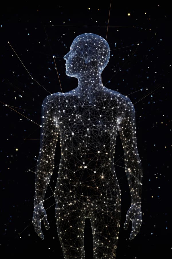 A Person Made of Constellations. Generative AI Stock Illustration ...