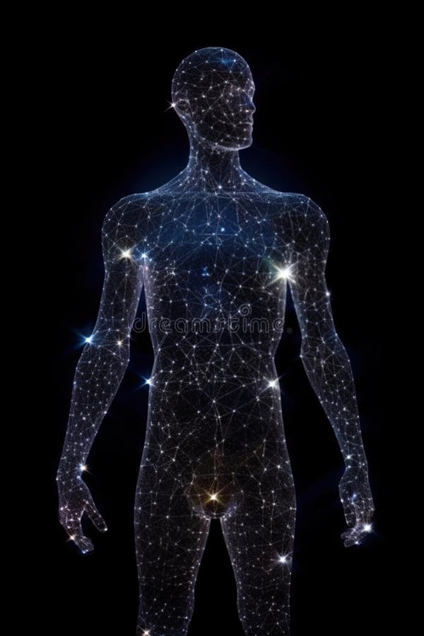 A Person Made of Constellations. Generative AI Stock Illustration - Illustration of night, white ...