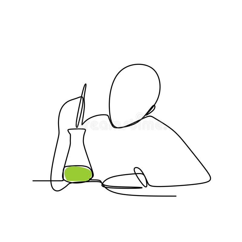 A Person Make a Chemical Reaction with Continuous Line Art Drawing ... A Person Make a Chemical Reaction with Continuous Line Art Drawing ...