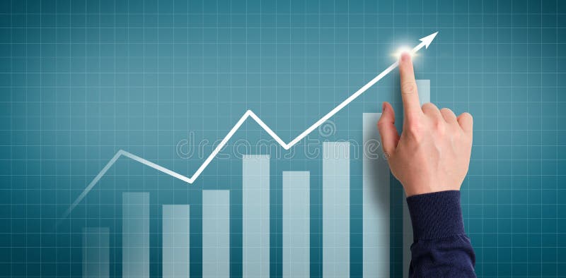 Person Makes a Graph of Growth on a Graphic Display Stock Image - Image ...