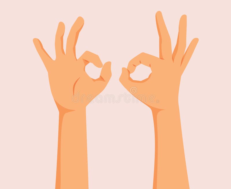 Two Hands Making the OK Gesture Vector Illustration Stock Vector ...