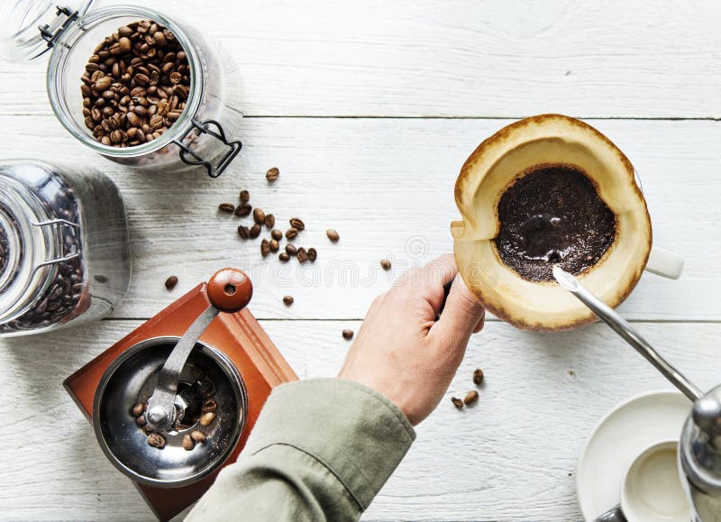 Person Making Coffee stock image. Image of drip, breakfast - 113907817