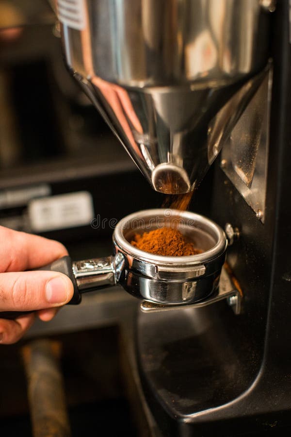 Person Making Coffee with a Coffee Making Machine Stock Photo - Image ...