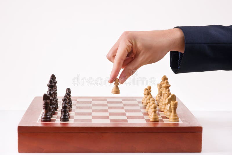 Person Making First Chess Move Stock Image - Image of inside ...