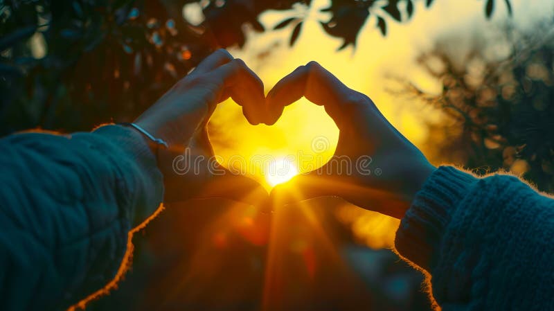 A Person Making a Heart Shape with Their Hands Stock Illustration ...