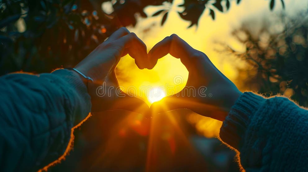 A Person Making a Heart Shape with Their Hands Stock Illustration ...
