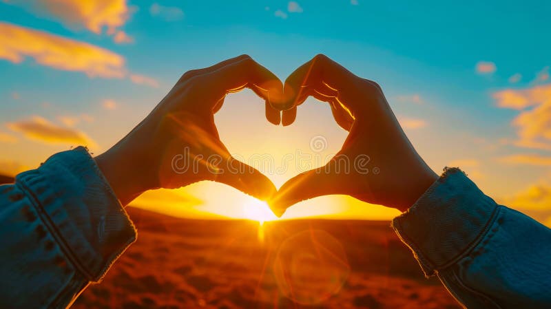 A Person Making a Heart Shape with Their Hands Stock Illustration ...