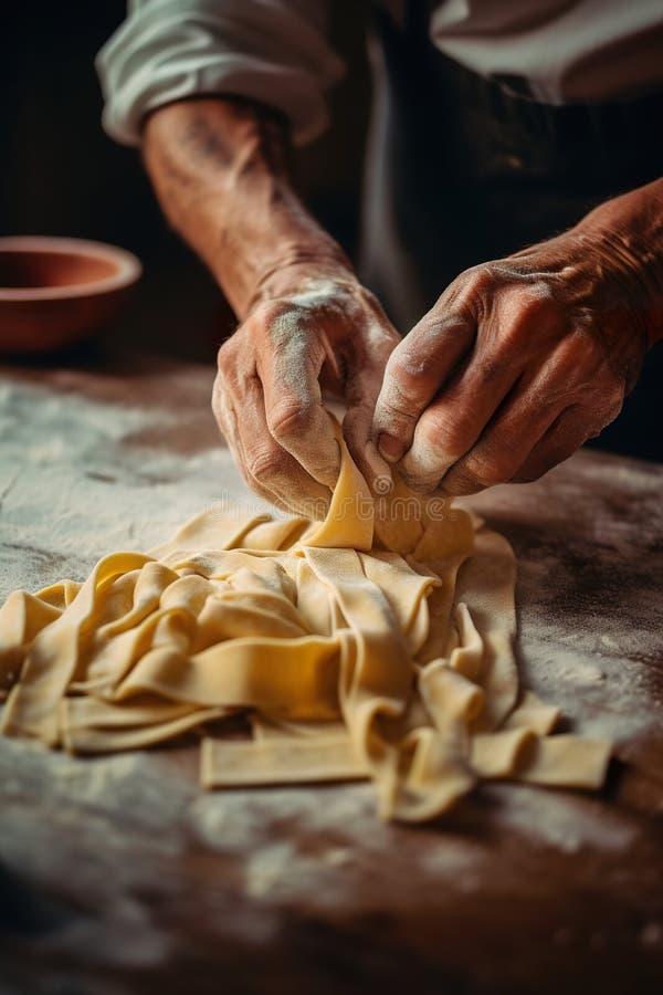 A Person is Making a Pasta on a Table. Generative AI Image. Stock ...
