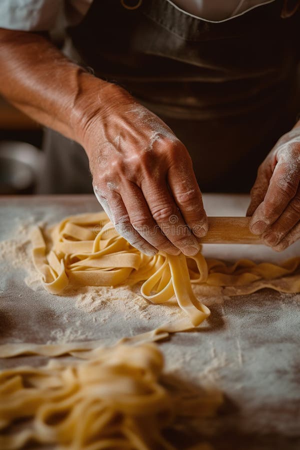 A Person is Making Pasta on a Table. Generative AI Image. Stock ...