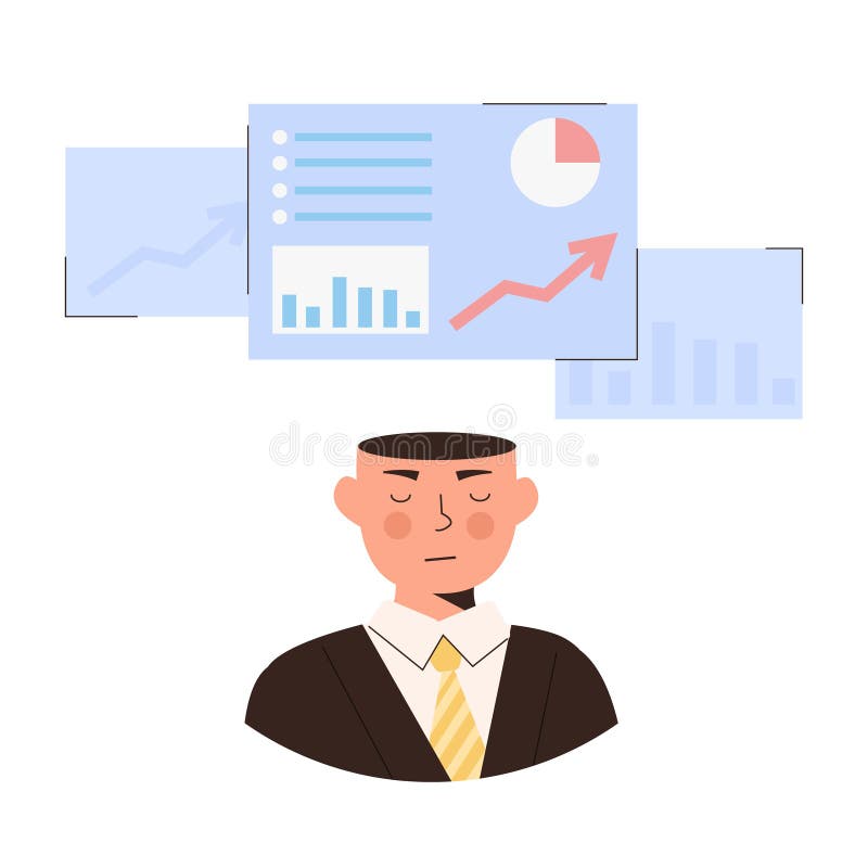 Person with Complicated Thoughts and Feelings. Character Thinking ...