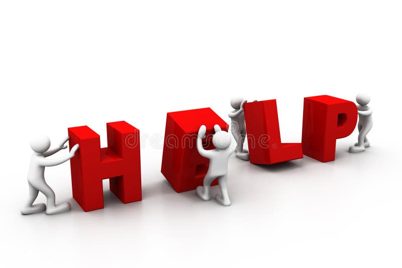 Person Making the Word Help Stock Illustration - Illustration of ...