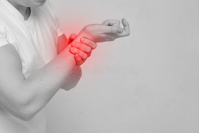 Person Man Experiencing Pain in a Hand Part Stock Image - Image of sick ...
