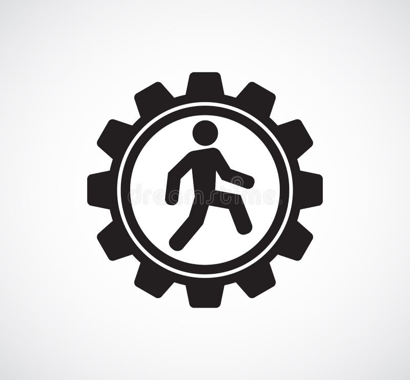 Person Man in Gear Symbol Icon Stock Vector - Illustration of design ...
