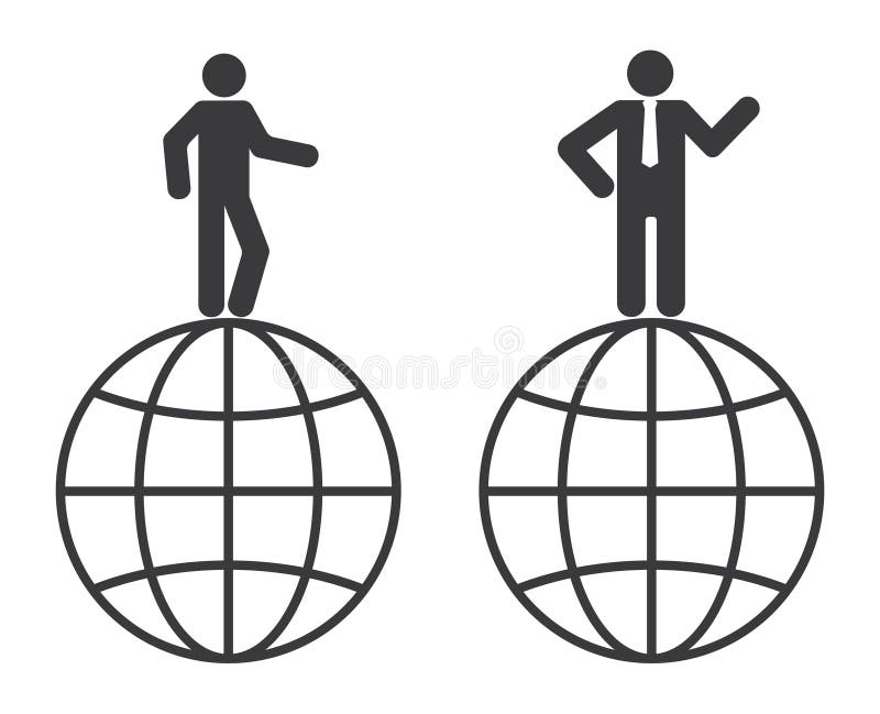 Person man on globe stock vector. Illustration of application - 330522897