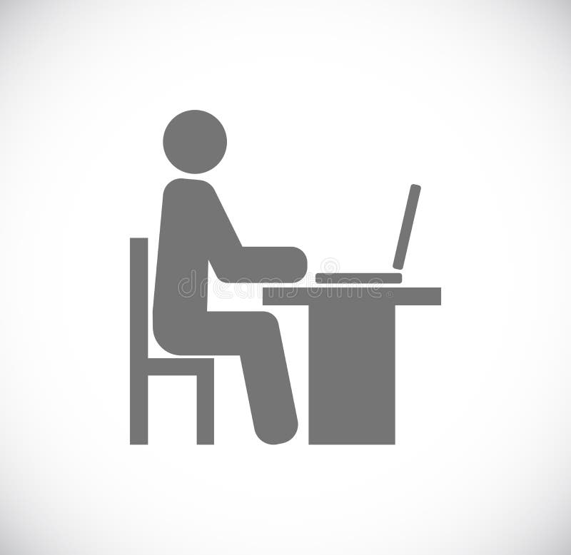 Man Sitting on Computer,TV Weather Reporter at Work Stock Vector ...