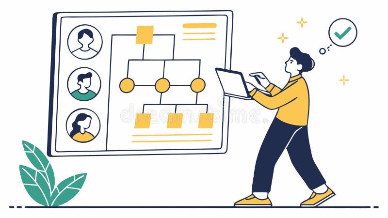 Person Managing Organizational Structure, Team Management, Vector Design Generative AI Stock ...