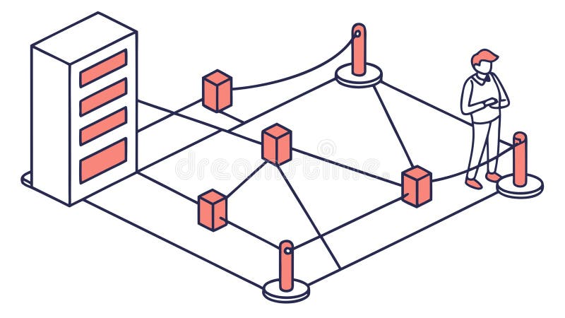 Person Managing a Secure Network Grid Isometric Concept, Vector Design Generative AI Stock ...