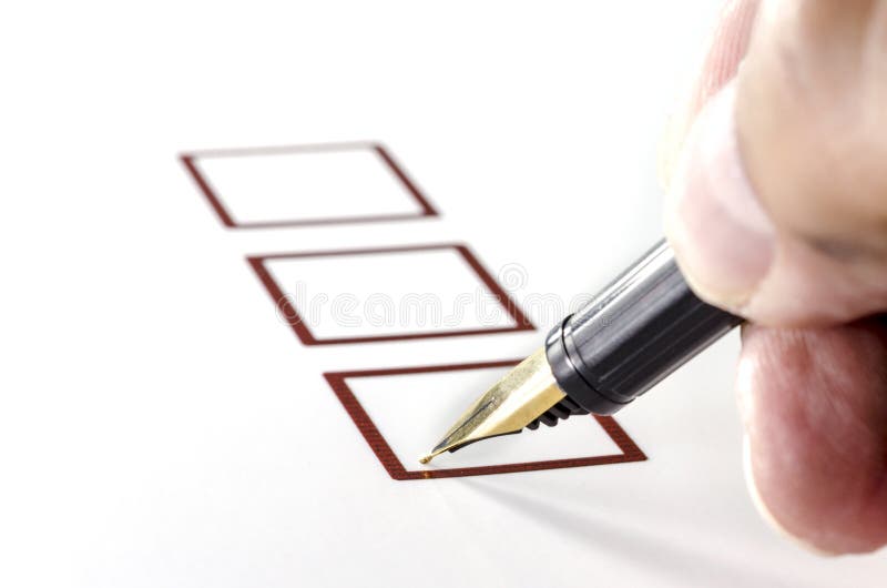 Person Marking in a Checkbox on White Paper. Stock Image - Image of ...