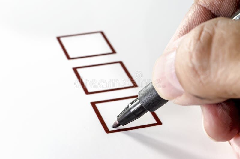 Person Marking in a Checkbox on White Paper. Stock Image - Image of ...