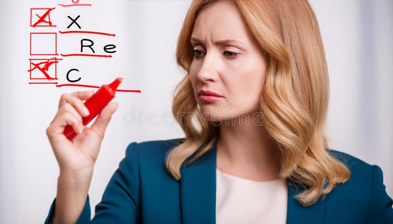 Person Marking Error with Red Marker Stock Illustration - Illustration ...