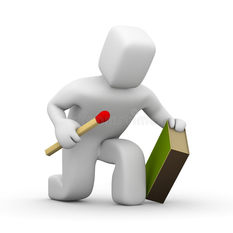 Person with matches stock illustration. Illustration of carton - 28846328