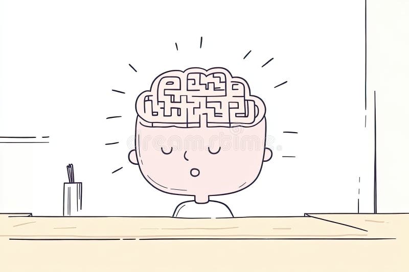A Person with Maze Inside Their Head Symbolizes Complex Thoughts and ...