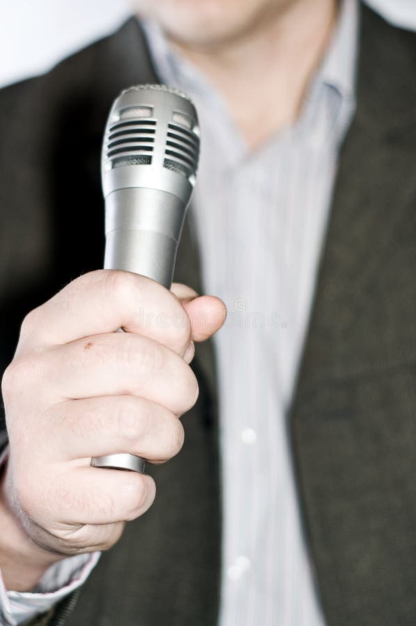 The Person with a Microphone Stock Image - Image of politician, arena ...