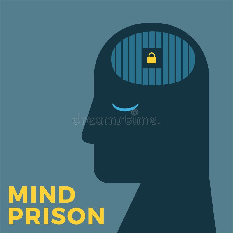 Mind Prison Psychological Concept Stock Vector - Illustration of cage ...