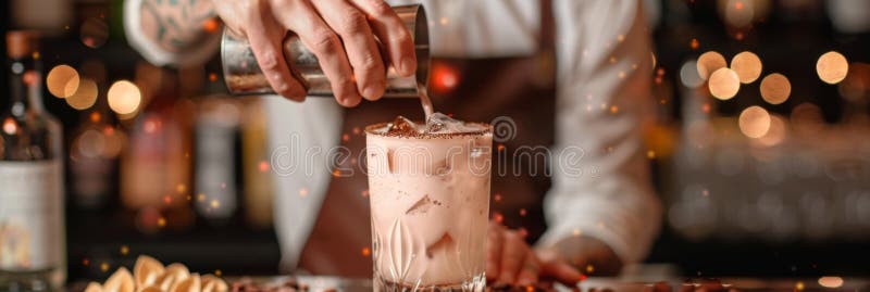 A Person Mixing a Cocktail Using Cacao Water As the Base Highlighting ...