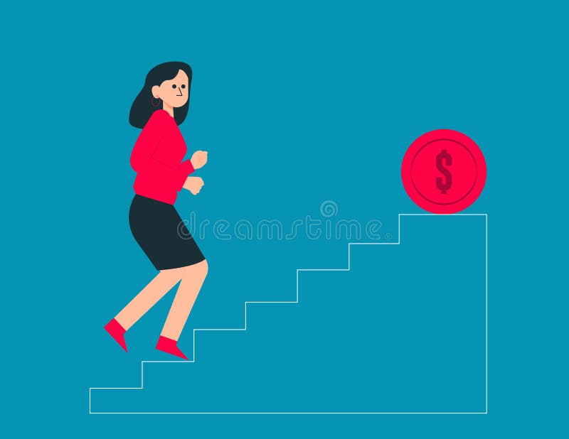 Person with Money Motivation. Vector Cartoon Concept Stock Vector ...